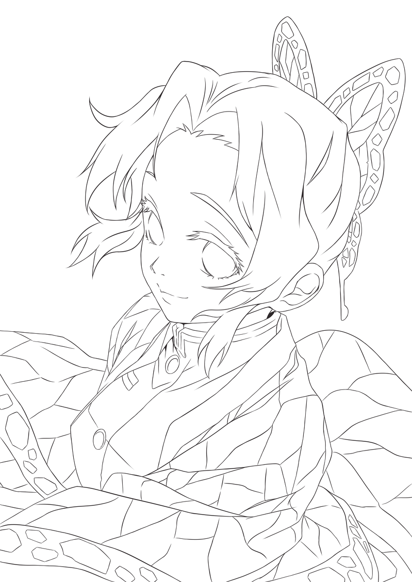 11 Shinobu Kocho Coloring Pages: Free Printable by Japanese Creators